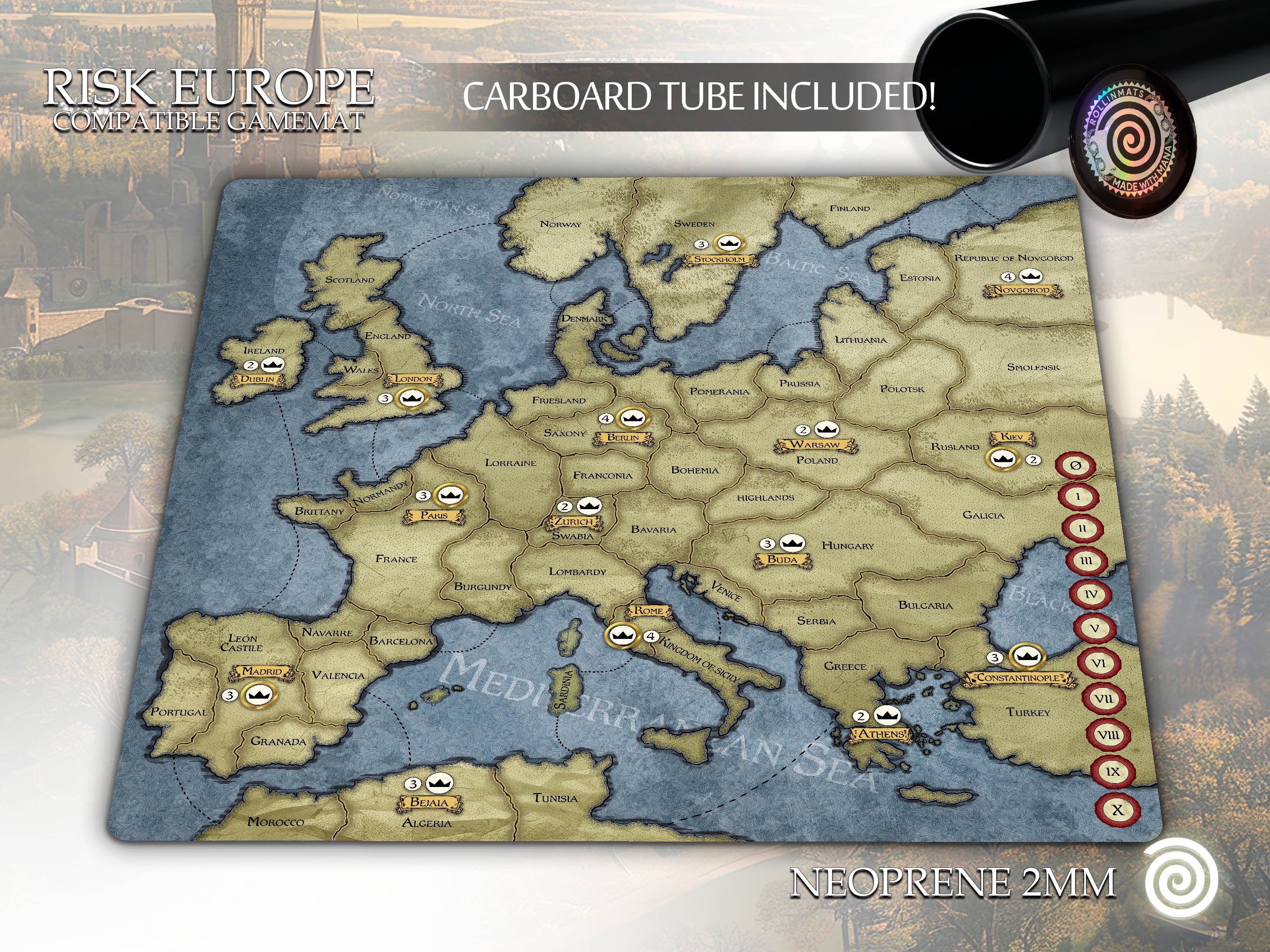 Risk Europe Compatible Playmat – Rollinmats