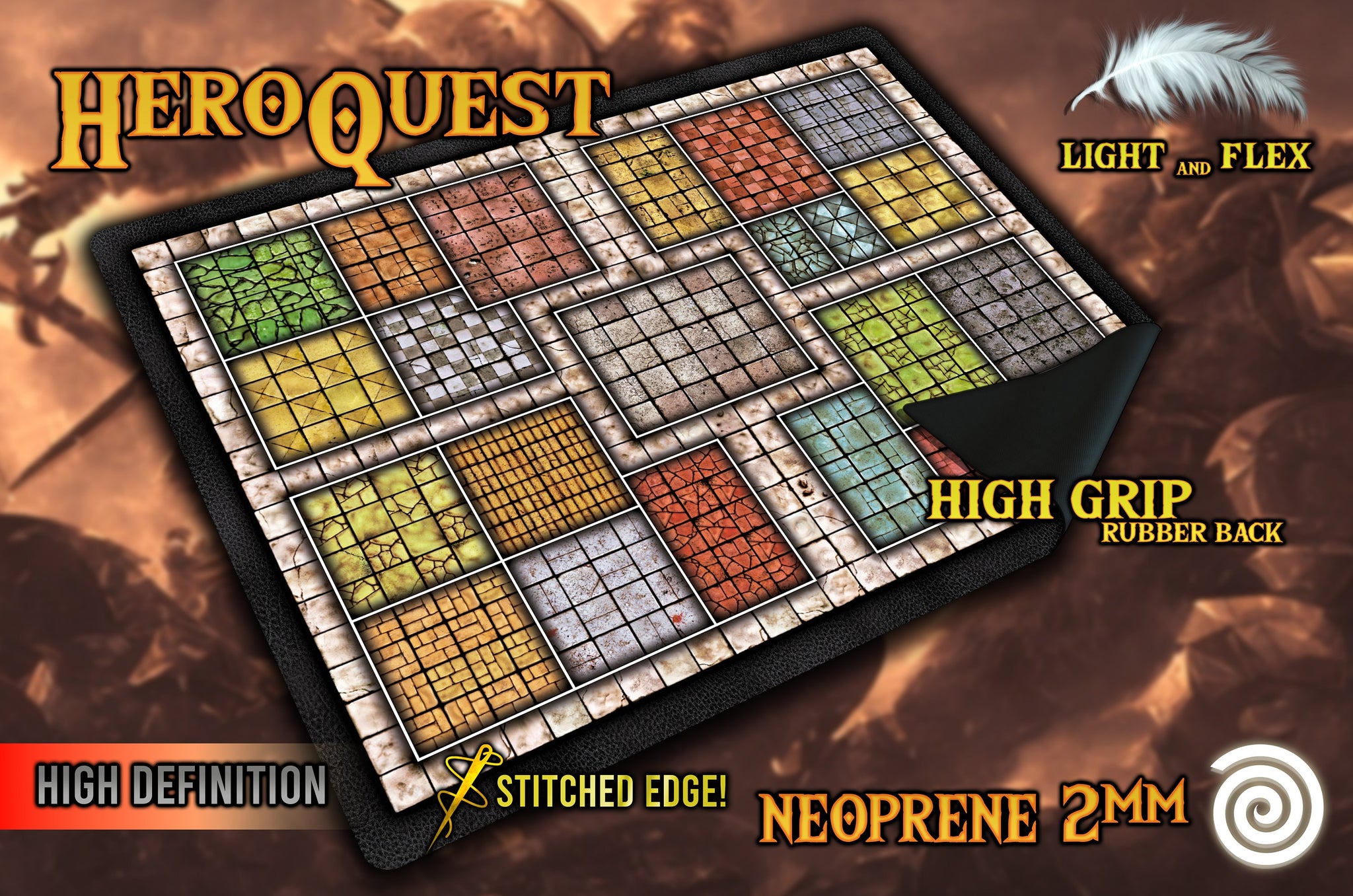 HeroQuest Remake compatible Gamemat – Rollinmats
